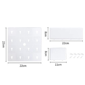 WskLinft 1 Set Kitchen Shelf Save Space Punch Free Bedroom Hanging Wall Pegboard Storage Rack Decor for Home White