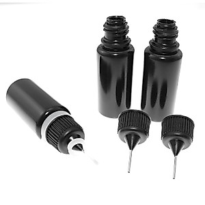Lind Kitchen 10PCS 10ml Metal Needle Plastic Bottle Precision Tip Applicator Bottles Tip Applicator, Black