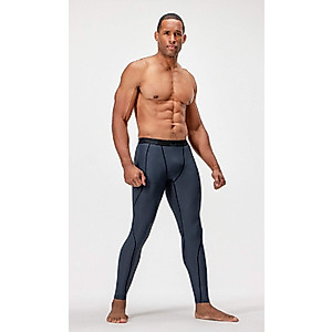 DEVOPS 2 Pack Men's Compression Pants Athletic Leggings with Pocket (2X-Large, Black/Charcoal)