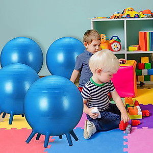 Tanlade 6 Pack 18 Inch Kids Chair Ball Flexible Seating for Classroom Kids Yoga Ball Chair Improve Focus and Balance with Alternative Seating Desk Ball Chairs for Students Sitting (Blue)