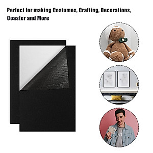 12 Sheets Self Adhesive Felt Sheets, 7.9x11.8inch Sticky Back Felt Sheets for Crafts Felt Drawer Liner for Jewelry Box Drawer DIY Crafts (Black)