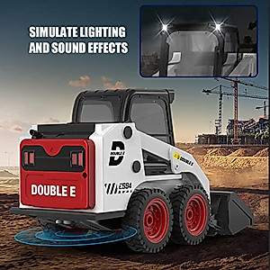 Mostop Remote Control Front Loader 1/14 Scale RC Skid Steer Loader Toy for Kid, 11 Channel Full Function RC Front Loader Tractor Electric RC Construction Vehicle Toy Loader with Lights and Sound