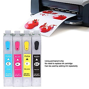 FTVOGUE 4PCS Ink Cartridge,Reusable Printer Refill Inkjet Cartridges PP for Homer Office (T1351/T1332/T1333/T1334)