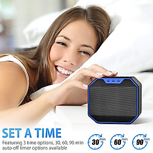 White Noise Machine for Sleeping Sound Machine Baby Kid Adult 26 HiFi Smoothing Sound Auto-Off Timer Memory Function Sleep Therapy for Home Nursery Office Privacy (Black-Blue)