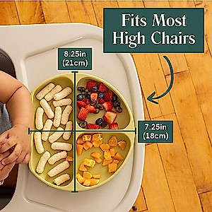 Simka Rose Baby Suction Plates for Baby & Toddler Plates Silicone Plate Baby Baby Dishes- BPA Free Silicone Divided Design Microwave & Dishwasher Safe - Baby Led Weaning Supplies Utensils (Pack of 1)