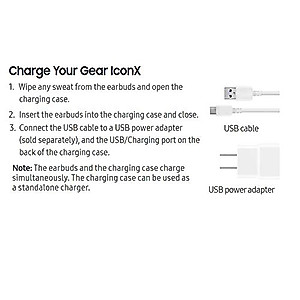 Samsung Gear IconX (2018 Edition) SM-R140NZKAXAR Bluetooth Cord-free Fitness Earbuds, w/ On-board 4Gb MP3 Player (US Version with Warranty) - Black