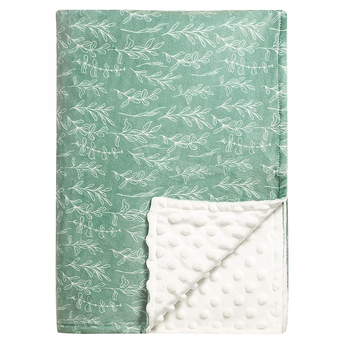 Baby Diaper Changing Pad Cover Cradle Mattress Sheets,Baby Blankets, Sage Minky Toddler Blanket for Boys Girls, Dotted Backing, Double Layer, Crib Receiving Blanket