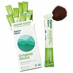 Alpine Start Premium Instant Coffee, Medium Roast Coffee, Original Blend Arabica Coffee, Dairy, Soy & Gluten Free, 8 count, 0.74 oz (Pack of 1)
