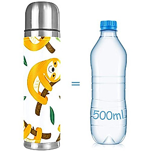 Cute Brown Sloth Hug Vacuum Insulated Water Bottle Stainless Steel Thermos Flask Travel Mug Coffee Cup Double Walled 17 OZ