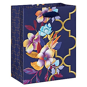 Papyrus 9" Medium Gift Bag (Purple Floral) for Birthdays, Weddings, Bridal Showers and All Occasions (1 Bag)