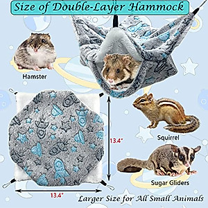 Vehomy 2Pcs Small Pet Tunnel Tube Hammock Luminous Glow Guinea Pig Hammock Rat Hanging Bunk Bed Plush Self-Luminous Ferret Hamster Tunnel Hideout for Small Animals Chinchilla Squirrel Gerbil
