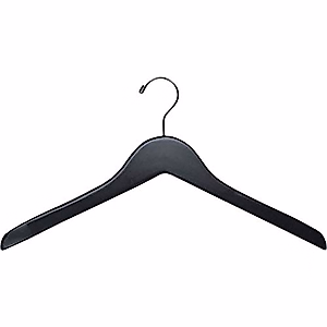 Matte Black Finish Wood Top Hanger with Chrome Hardware in 17" Length X 7/16" Thick, Box of 100