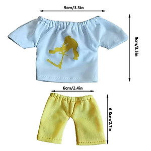 shenyan Fingertip Clothes Set - Finger Pants T-Shirt Scooter Skateboards Tools Outfit Accessories for Kids Children Toy Game, Interactive Toys Movement Favors Blue Yellow Green