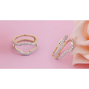 Dazzlingrock Collection Round White Diamond Enhancer Ring for Women (0.25 ctw, I-I, Clarity I2-I3) in 10K Yellow Gold Size 6.5