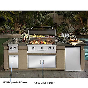 Propane Drawer Stainless Steel Pull-Out Trash/Propane Tank Drawer Storage for Propane Tank or Trash Bin Adds Convenient Storage in Any Outdoor Kitchen