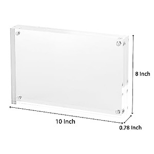 Fixwal Acrylic Frame, Clear Picture Frame 8x10, Set of 3, Magnetic Photo Frame, 10mm Clear Glass Frame, Wedding Table Numbers, Glass Table Top, Frameless Photo Frame