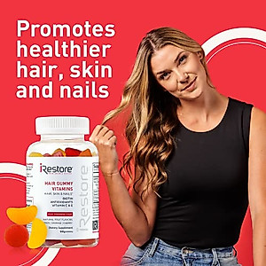 iRestore Hair Gummy Vitamins, Vegan Biotin Gummies for Hair Skin and Nails Gummies, Hair Gummies, Biotin Gummies for Hair Growth Biotin Vitamins Hair Vitamins Gummies for Women & Men, Biotin 5000mcg
