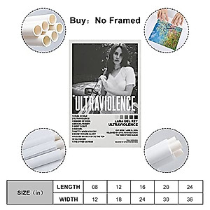 LUOWEI Lana Del Rey Posters Ultraviolence Poster Album Cover Poster for Room Aesthetic Canvas Art Poster and Wall Art Picture Print Modern Family Bedroom Decor Posters 12x18inch(30x45cm)