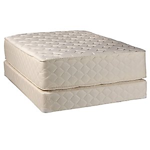Dream Solutions USA Highlight Luxury Firm (Full 54"x75"x14") Mattress & Low 5" Height Box Spring Set with Bed Frame Included - Spine Support, Innerspring Coils, Longlasting Comfort