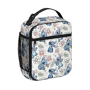 wamdfcvf Lunch Box Kids,Insulated Soft Lunch Bag for Boys Girls Reusable Lunc Tote Bag for Kids with Water Bottle Holder for Office Work Out Travel Tirp-White