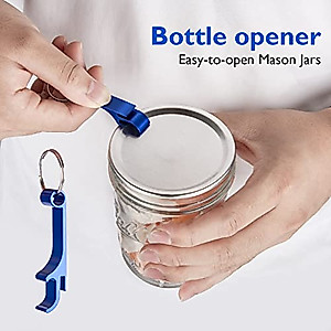 Mason Jar Vacuum Sealer, Vacuum Sealer for Jars with Accessory Hose Compatible with FoodSaver Vacuum Sealer, Wide-Mouth & Regular-Mouth Mason Jar with Manual Portable Vacuum Pump and Lid Opener