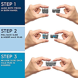 ESSENTIAL WASHER Garden Hose Quick Connect Hose Fittings - 3/4 Inch Stainless Steel Water Hose Quick Connect Set - Garden Hose Connector Set, Pressure Washer Adapter, Great For RV or Pressure Washer