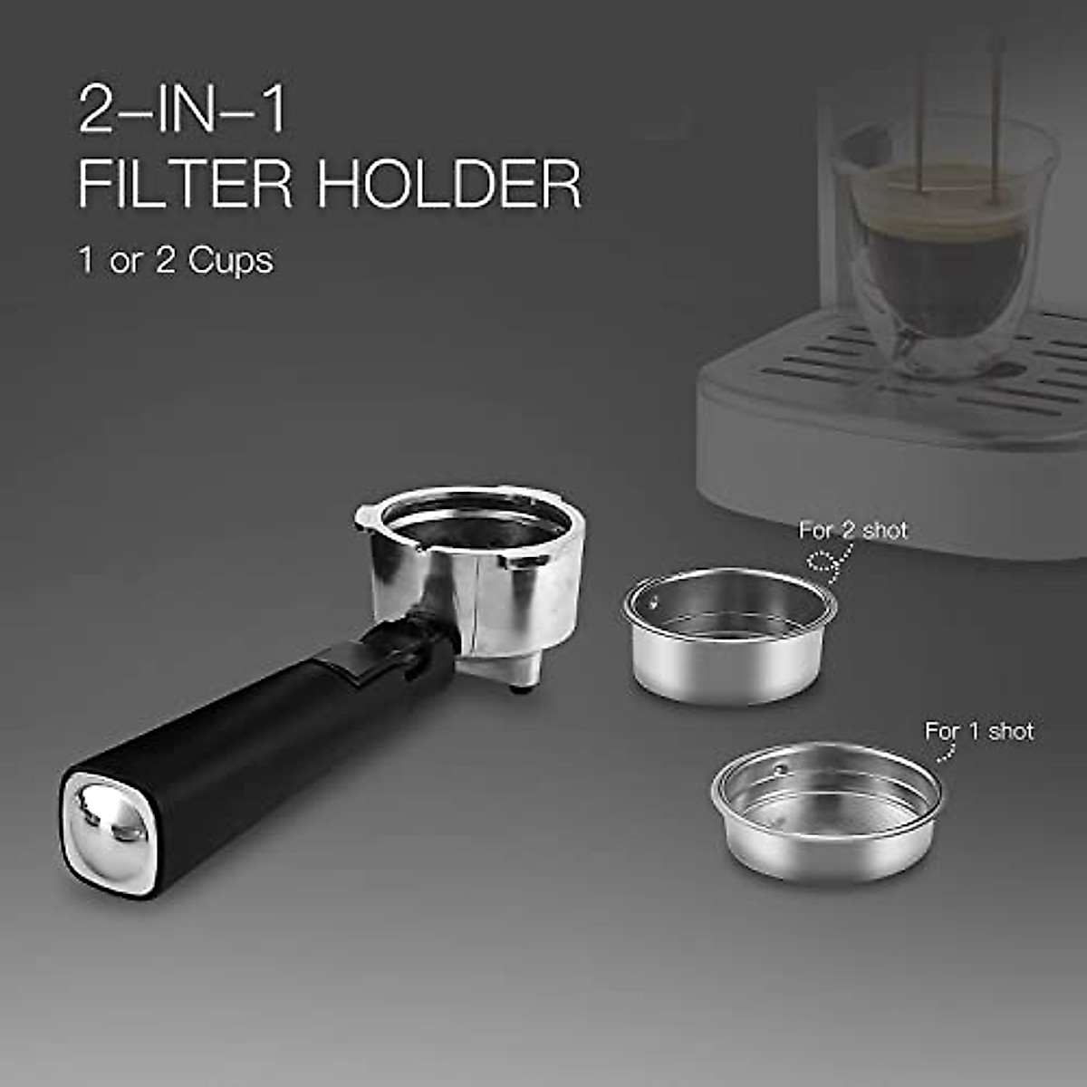 Gevi Espresso Machines 20 Bar Fast Heating Automatic Cappuccino Coffee Maker with Foaming Milk Frother Wand for Espresso, Latte Macchiato, 1.2L Removable Water Tank, 1350W, White