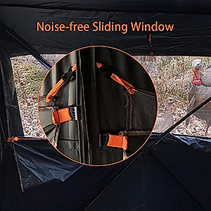 THUNDERBAY Bunkhouse Pop Up Portable 6 Person Side-by-Side Hunting Blind, Footprint: 140"x70" with 80" Height