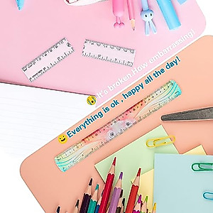 Grevosea 2 Pieces Rulers for Kids, Flexible Ruler Plastic Ruler 12 Inch Ruler with Centimeters and Inches Soft Bendable Ruler Shatterproof Straight Edge Ruler for School Classroom Office (Yellow)