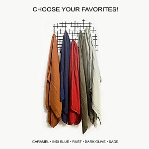 Indi by Kishu Baby GOTS Organic Muslin Nursing Cover Up for Breastfeeding, Breathable Nursing Shawl, Scarf, Privacy Nursing Cover for Breastfeeding Moms (Indi Blue)