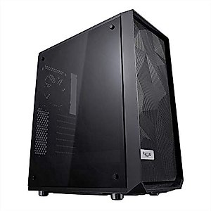 Fractal Design Meshify C - Compact Computer Case - High Performance Airflow/Cooling - 2X Fans Included - PSU Shroud - Modular Interior - Water-Cooling Ready - USB3.0 - Tempered Glass - Blackout