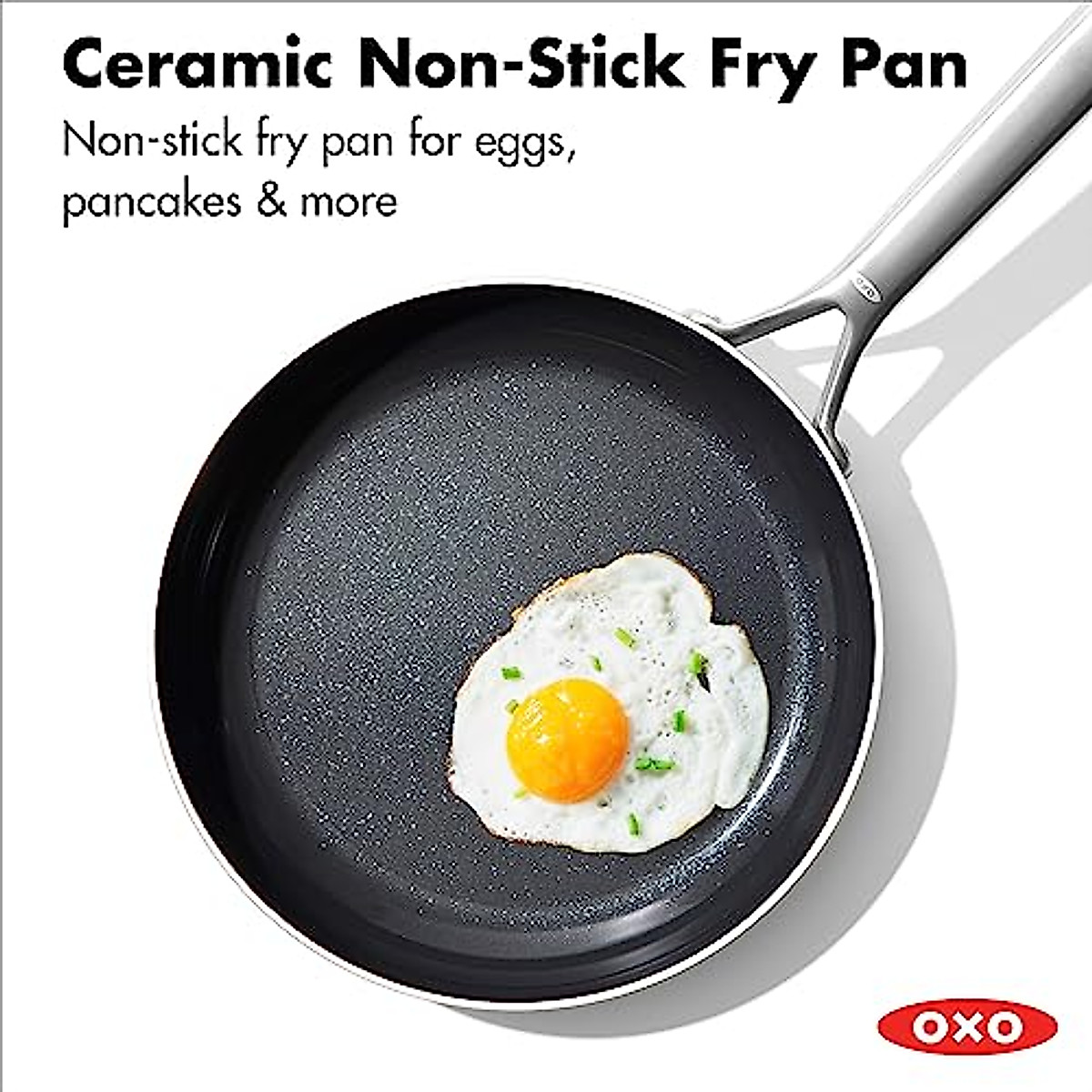 OXO Mira Tri-ply Stainless Steel, 10 Piece Cookware Pots and Pans Set including Ceramic Nonstick Frying Pan, Induction, Multi Clad, Dishwasher and Metal Utensil Safe