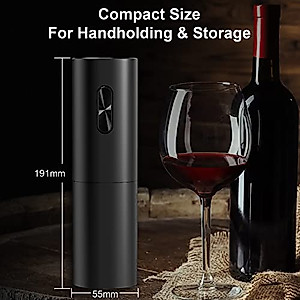 COKUNST Electric Wine Opener, Battery Operated Corkscrews for Wine Bottles with Foil Cutter, Reusable Automatic Wine Opener Accessories for Wine Lovers Gift Home Kitchen Party Bar Wedding