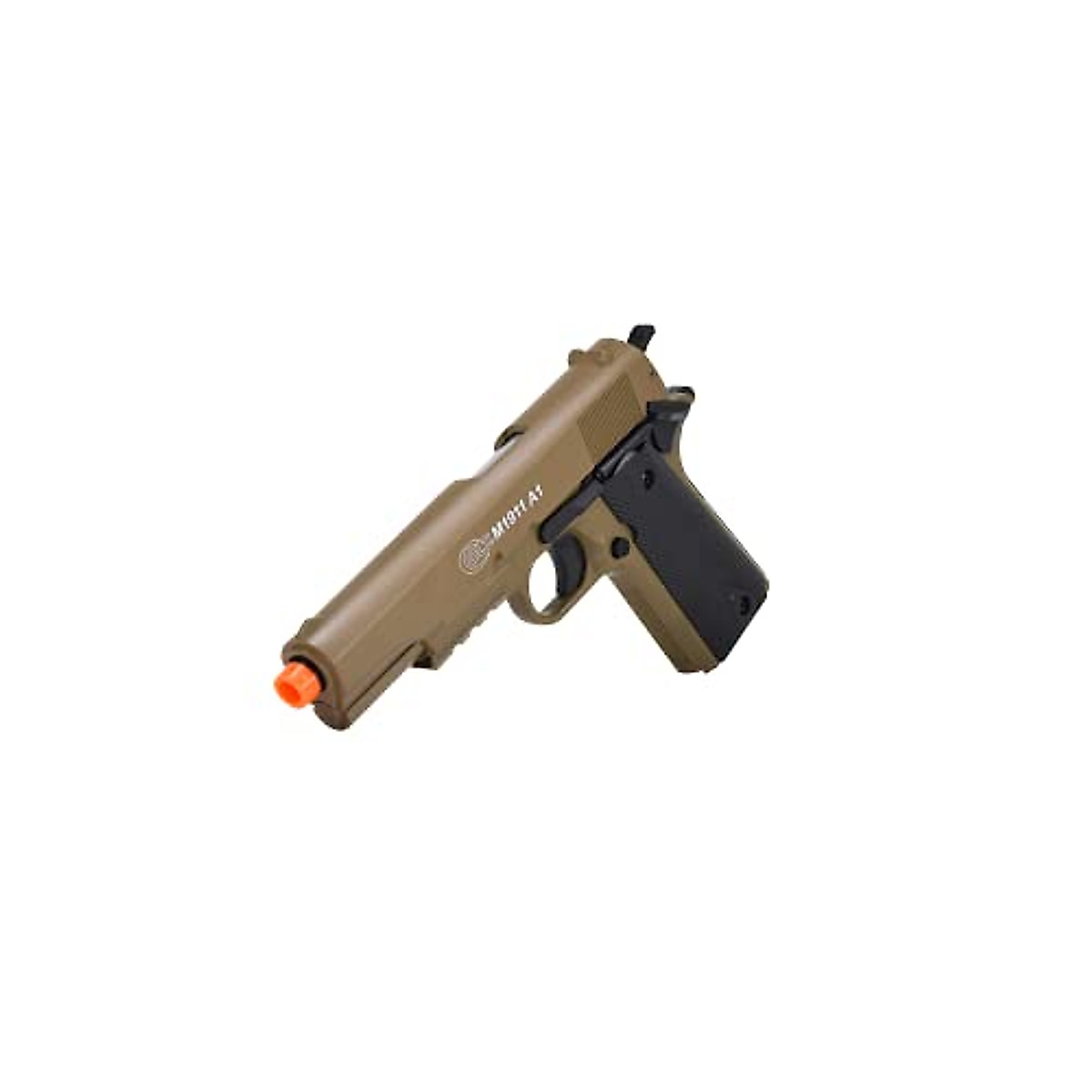 Soft AIR USA Colt 1911 A1 Spring Airsoft Pistol with Metal Slide, 345 FPS, Brown