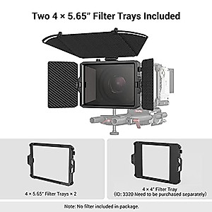 SMALLRIG Mini Matte Box Pro for Mirrorless DSLR Cameras, Come with 4 x 5.65 Filter Trays and 67mm/72mm/77mm/82mm-95mm Adapter Ring - 3680
