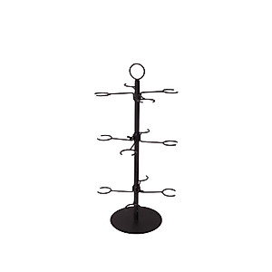 Cocktail Tree Stand, Metal Drink Tower, 3 Tier - 12 Holders For Champagne, Martini, Margarita Cups (Black)