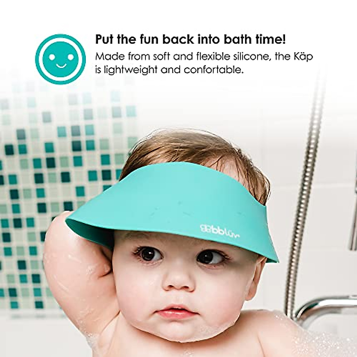 bblüv Käp - Let's Make Bathing Fun with The Silicone Shampoo Repellent Cap by Bbluv. NO More TEARS with Käp! - Aqua