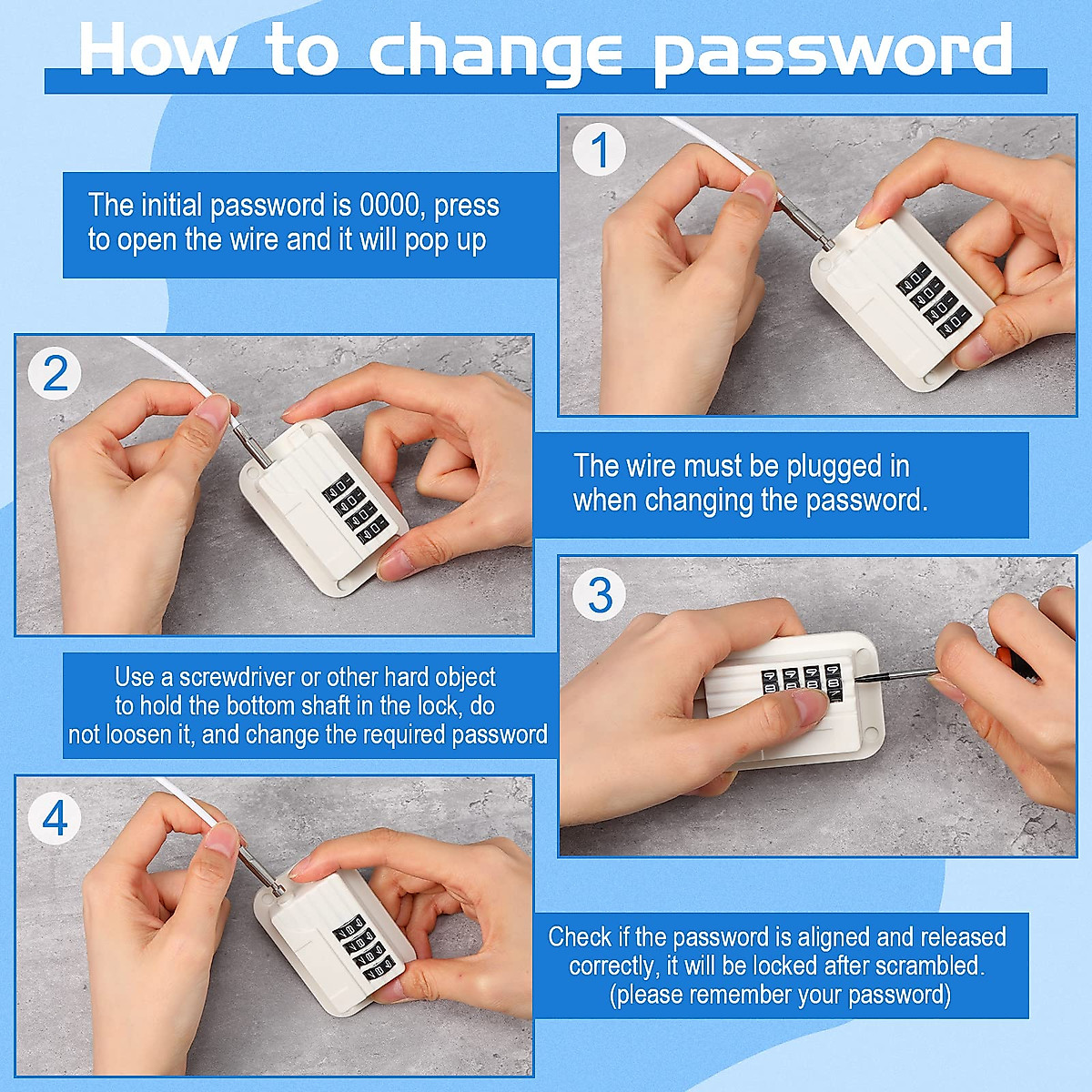 Zhengmy 4 Packs Refrigerator Lock Cabinet Locks Closet Door Fridge Password for Kids Combination Child Safety Coded Adhesive Digit Windows Closets Drawers Freezer, White