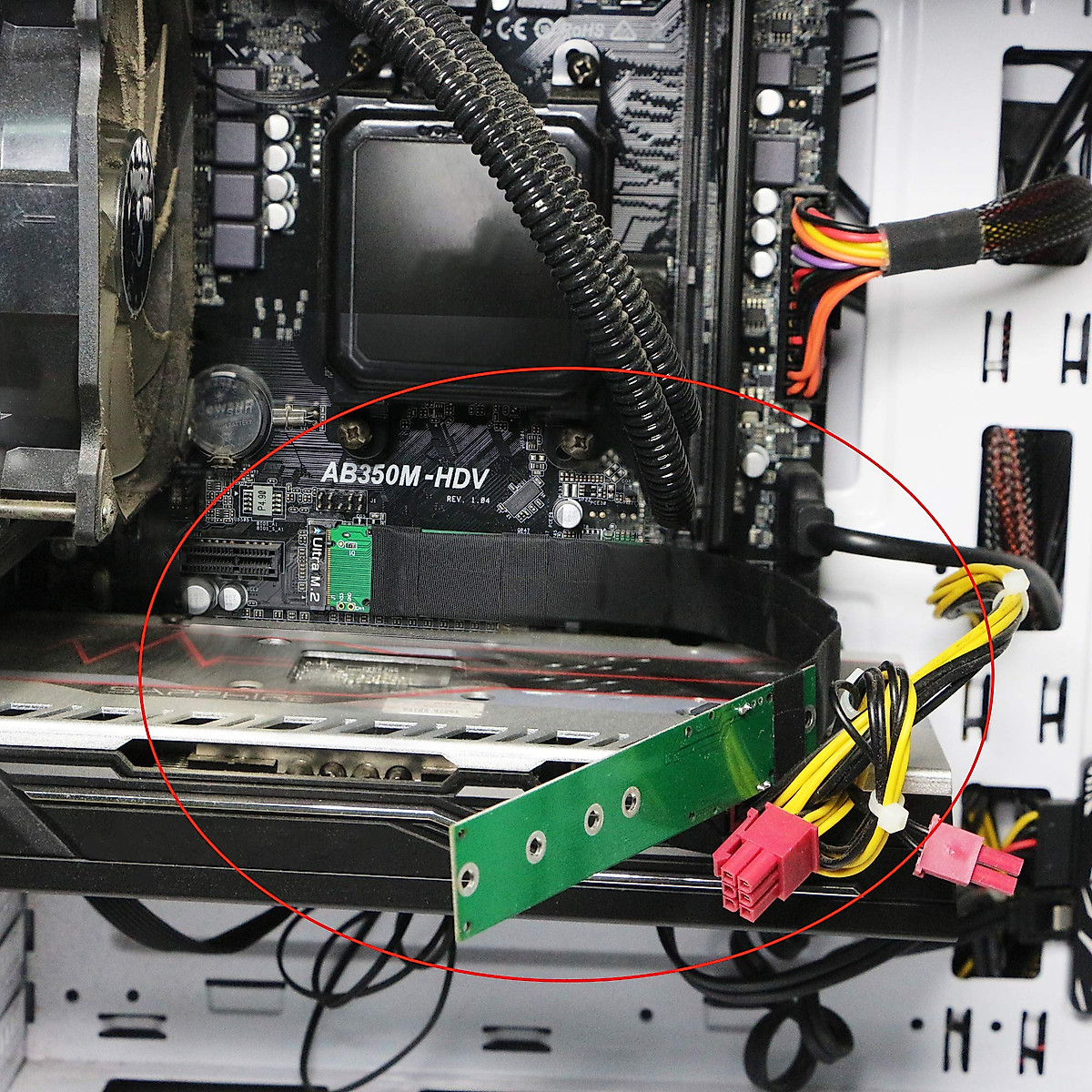 SinLoon M.2(NGFF) Key M NVMe SSD Extension Cable Extender PCIe3.0 x4 Full Speed 12.6inch SSD Extension Cable (32cm)