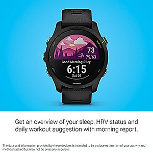 Garmin 010-02641-20 Forerunner® 255 Music, GPS Running Smartwatch with Music, Advanced Insights, Long-Lasting Battery, Black