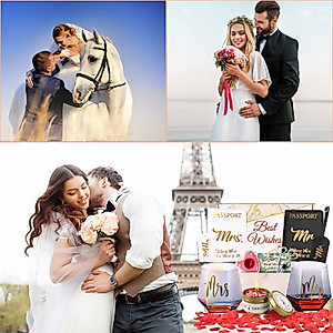 KOILLUXU Wine Glasses Gifts for Mr and Mrs, Wedding Gifts Bridal Shower Gifts, Engagement Gifts Box Basket for Couples-Wedding, Honeymoon Essentials Present for Husband and Wife Newlywed Marriage