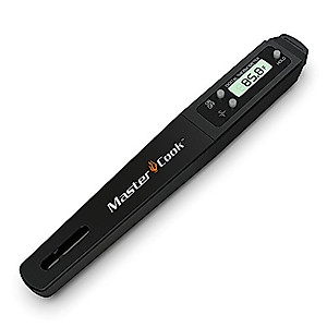 MASTER COOK Pocket Meat Thermometer Instant Read, Mini, Black