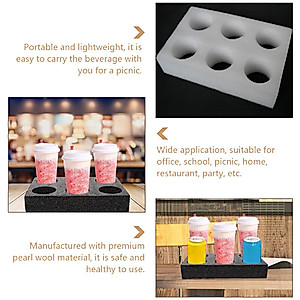 Cabilock 2Pcs Milk Tea Cup Holder Cup Carrier Coffee take Out Carrier Cup Fixing Holders Takeout Coffee Carrier with Handle Beverage Carrier Foam Drink Holder Universal Bottle Pearl Cotton