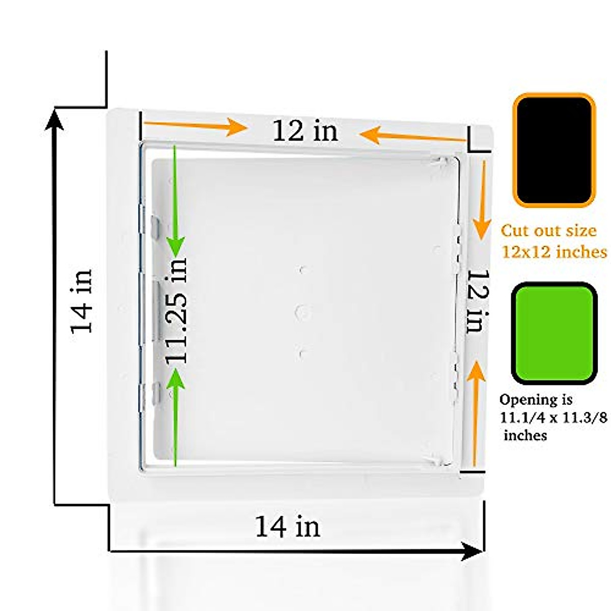 SUMASAI Plumbing Access Panel Access Panel 12 x 12 inch Access Door with Removable Hinged Door Reinforced Durable Plastic Drywall Access Panel