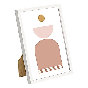 upsimples 5x7 Picture Frame Set of 3, Made of High Definition Glass for 5 x 7 White Frames, Wall and Tabletop Display Thin Border Photo Frame for Home Décor