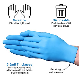 VGuard A11A11 Nitrile Gloves Disposable Gloves - 1 Box 100CT 3.5mil Small Blue Powder Free Nitrile Gloves Box