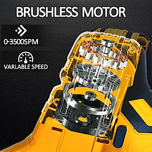 Reciprocating Saw Compatible with DeWalt 20V Battery, Brushless Power Cordless Recipro Saw, 0-3500SPM Variable Speed, Tool-free Blade Change, 4 Saw Blades Kit for Wood/Metal/PVC Cutting, Tool Only