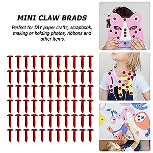 ARTIBETTER 200pcs Mini Brads Iron Metal Brad Paper Fastener for Scrapbooking Craft DIY Paper Red