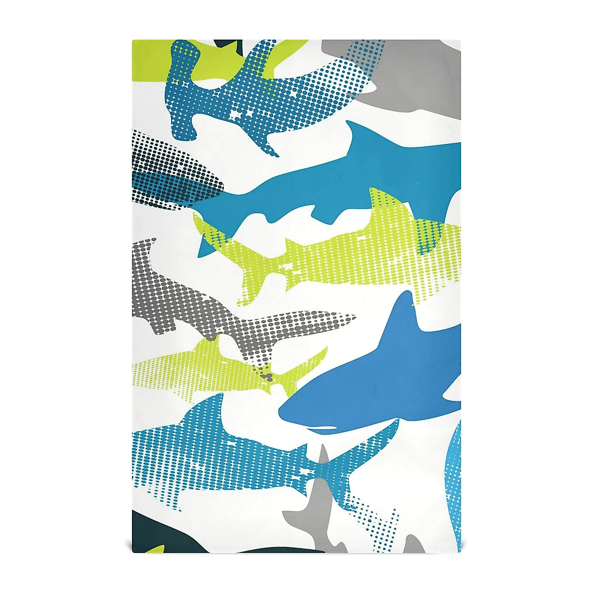 xigua Shark Kitchen Towels Set of 1, Soft Absorbent Drying Dishcloths Dish Towels with Hanging Loop for Kitchen Bathroom Bar Home Decor, 18 x 28 Inch