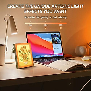 ESUE Idea Art Design Night Light for Kids or Family, Picture Desk Lamp, 8.6 inch Bedside Table Lamp, 3 Light Modes Dimmable Desktop LED for Living Room Home Office Gifts (VG-Sunflowers)